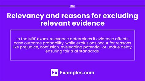 Relevancy And Reasons For Excluding Relevant Evidencenotes And Practice