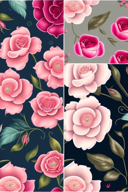 Premium Ai Image Rose Pattern Solid Background Svg Hyper Detailed Simple Smooth And Clean