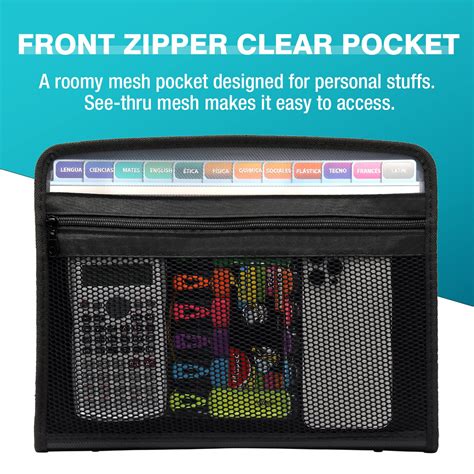 Zippered Accordian File Organizer 13 Pocket Accordion