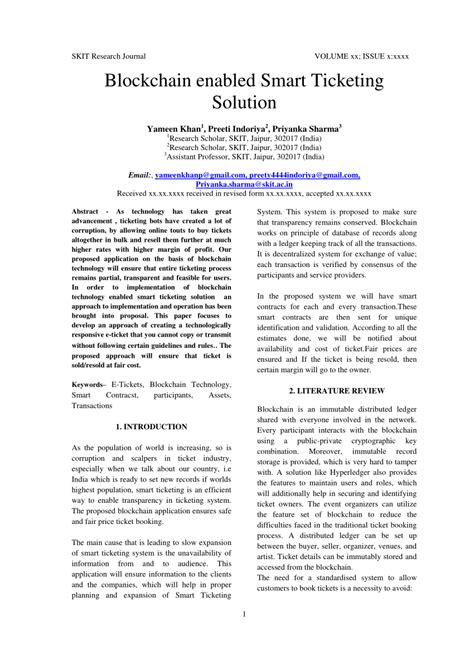 Pdf Blockchain Enabled Smart Ticketing Solution