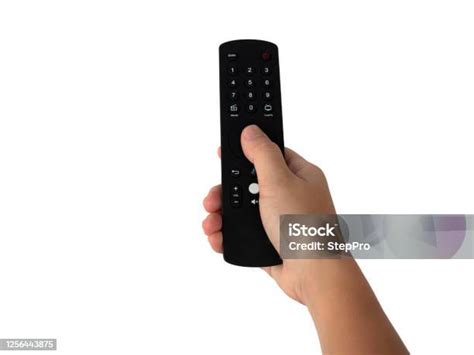 클리핑 경로가있는 흰색 배경에 격리 된 멀티미디어 Tv 리모컨을 들고 있는 손 리모콘에 대한 스톡 사진 및 기타 이미지