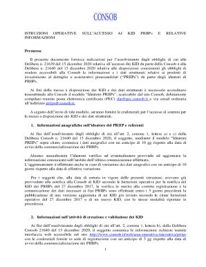 Compilabile Online Nuove Modalit Di Accesso Ai KID Dei PRIIPs E Ai