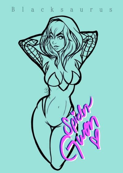 Inktober 3 Spider Gwen By Blacksaurus Instagram Tumbex