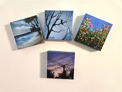 Hand Painted Fridge Magnet Art Flowers And Bumblebees Refrigerator