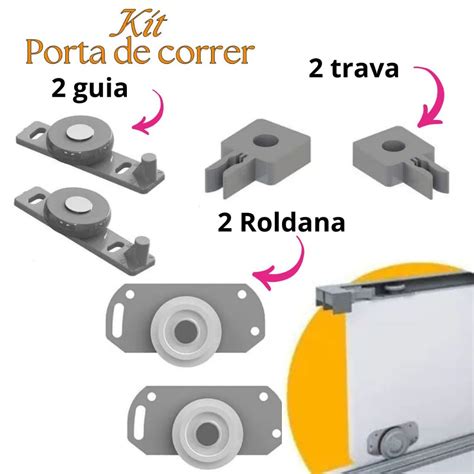 Kit Roldana Porta De Correr Para Guarda Roupas Armarios E Gabinete