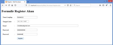 Membuat Halaman Register Di Php