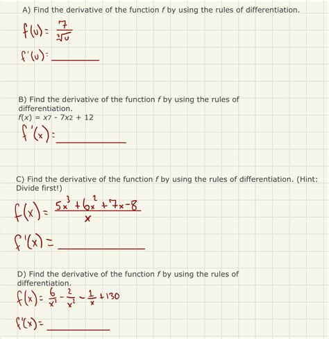 Solved A Find The Derivative Of The Function F By Using The
