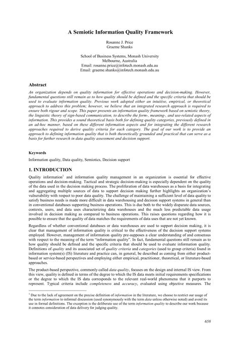 Pdf A Semiotic Information Quality Framework Development And