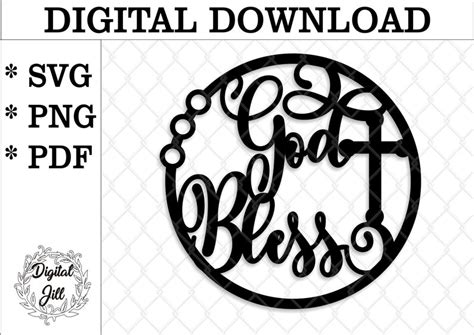 God Bless Cake Topper Svg God Bless Digital Download God Etsy