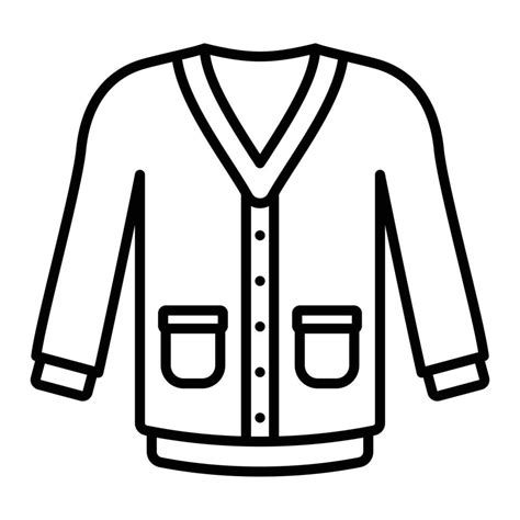 Cardigan Line Icon Vector Art At Vecteezy