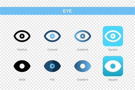 Eye Icon In Different Style Eye Vector Icons Designed In Outline Solid Colored Gradient And