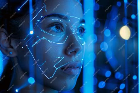 Premium Photo Hightech Biometric Facial Recognition System Scans A