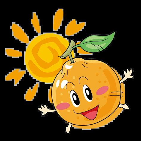 卡通橙子 花瓣网