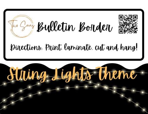 String Lights Bulletin Board Border Printable Classroom Decor Pdf Etsy