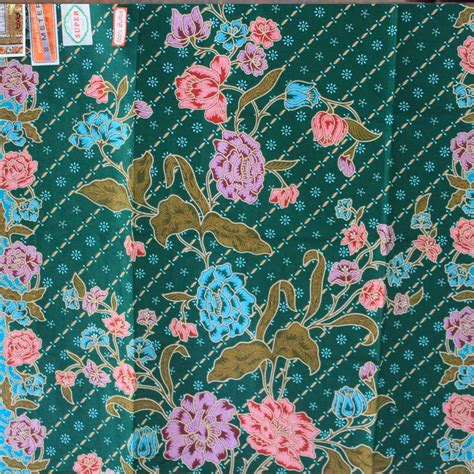 Turqouise Flowers Pure Cotton Traditional Indonesian Batik Etsy
