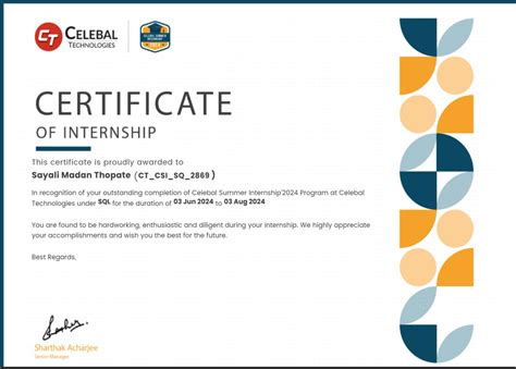 Sayali Thopate On Linkedin Internship Learning Growth Career Celebal