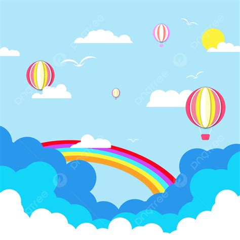 여행 배경 파란 하늘 바 이윤 열기구 배경 일러스트 및 사진 무료 다운로드 Pngtree