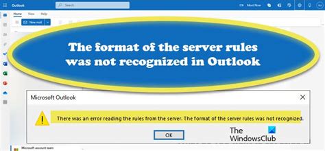 The Format Of The Server Rules Was Not Recognized In Outlook