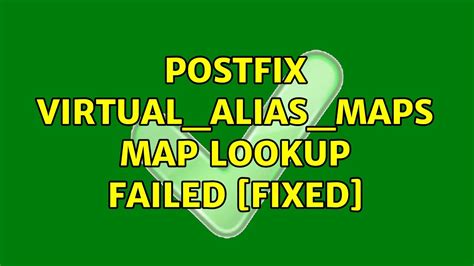 Postfix Virtualaliasmaps Map Lookup Failed Fixed Youtube