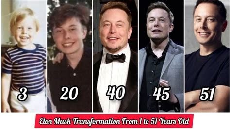 Elon Musk Transformation From 1 To 51 Years Old 2022 Updated Elon