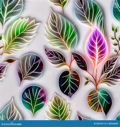 Seamless Background Leaves Flowers Seamless Pattern Connecting