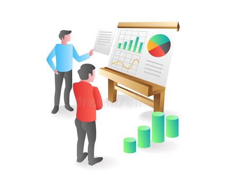 Isometric Illustration Concept Team Analyzing Business Data Stock
