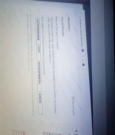 1 Database Query Question 1 Question 1 Studyx