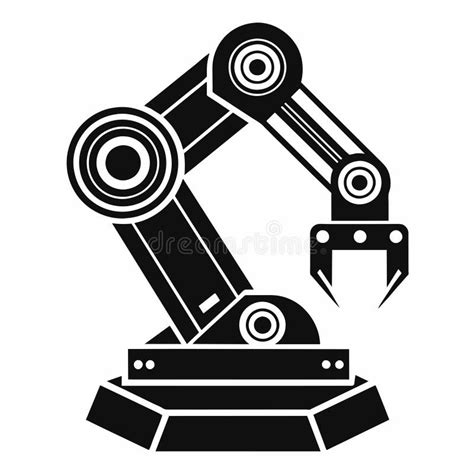 Black And White Illustration Of A Detailed Blueprint Of A Robotic Arm