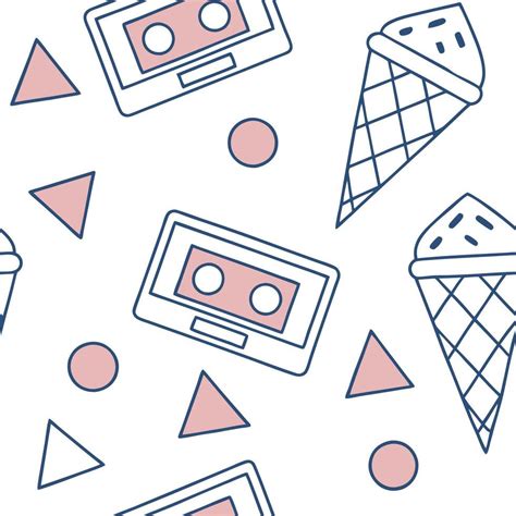 Retro Polygon Seamless Pattern Bold Pastel Colors On White Background Suitable For Vibrant