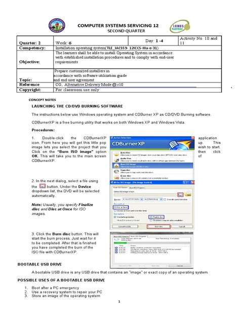 Css Q2 Week6 G12 Pdf Usb Flash Drive Booting