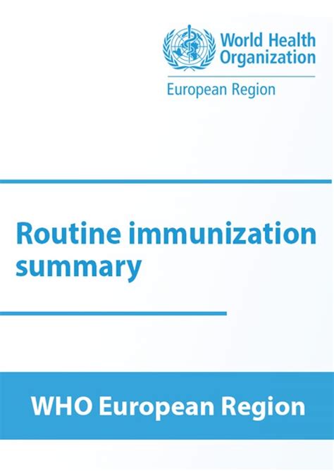 Routine Immunization Summary Who European Region 2023