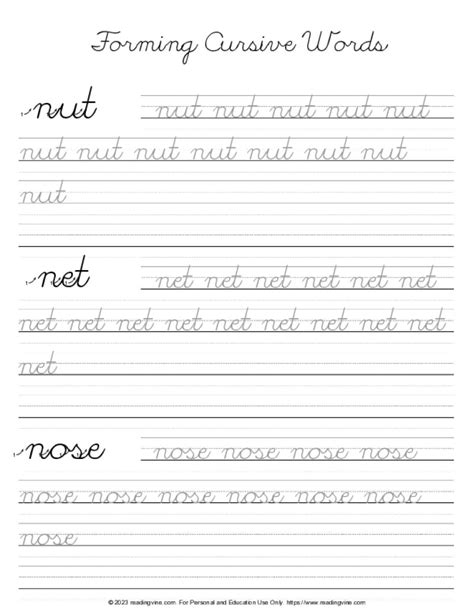 Cursive Writing Letter N