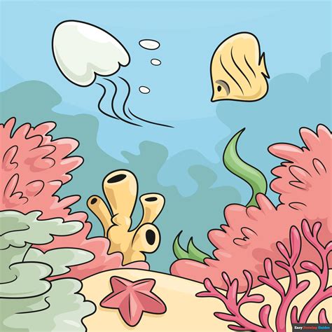 Easy Drawing Of Coral Reef At Paintingvalley Expl Vrogue Co
