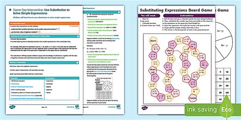 👉 Y6 Intervention Substitution To Solve Simple Expressions