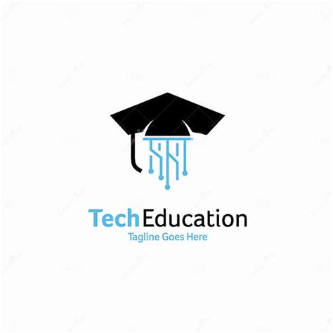 Tech Education Logo Design Concept Education Logo Template Stock