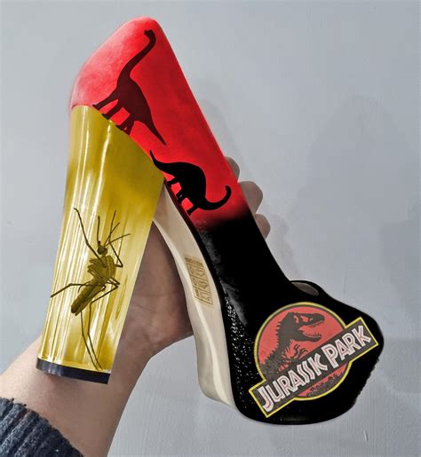Light Up Jurassic Park Heels With Giant Mosquito Stuck In Amber