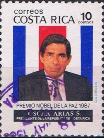 Stamp Nobel Peace Prize Laureate Óscar Arias Sánchez Costa Rica 1987