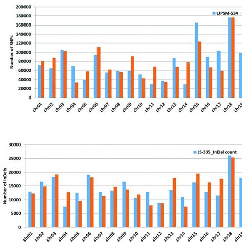 Density Distribution Of A Snp And B Indel In All The 20 Chromosomes