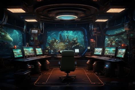 Deep Sea Mining Ai Control Room Premium Ai Generated Image