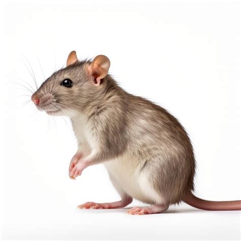 Premium Ai Image Meticulously Detailed Photo Of Gray Rat On White
