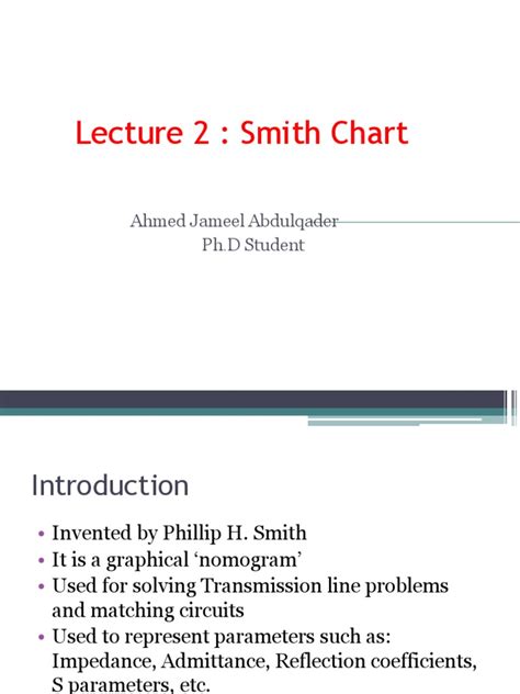 Smith Chart Guide For Impedance Reflection Coefficient And Transmission