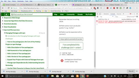 How To Use Packagejson Challenge Not Accepting Correct Answer
