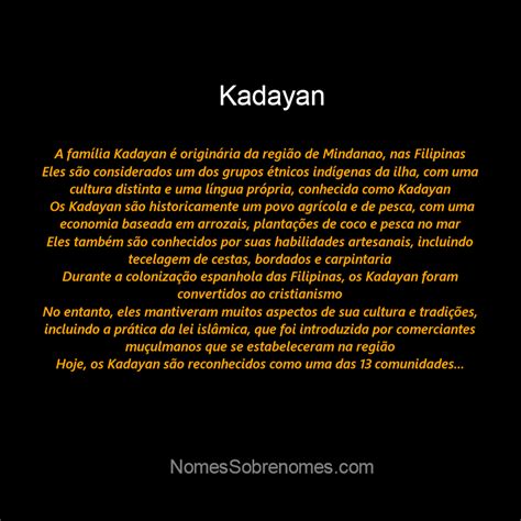 👪 → Qual A História E Origem Do Sobrenome E Família Kadayan