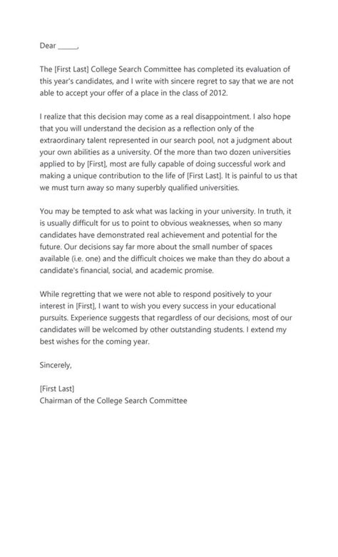 Download College Rejection Letter 09 Rejection Lettering College Search