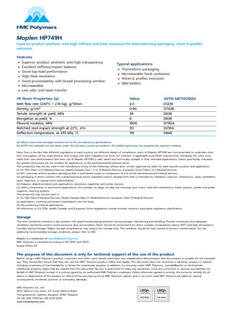Moplen Hp749h Download Free Pdf Medical Device Food And Drug