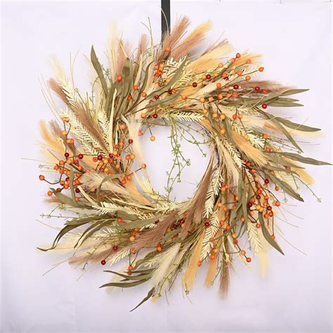 The Holiday Aisle Gisello Pampas Grass 26 Wreath Reviews Wayfair