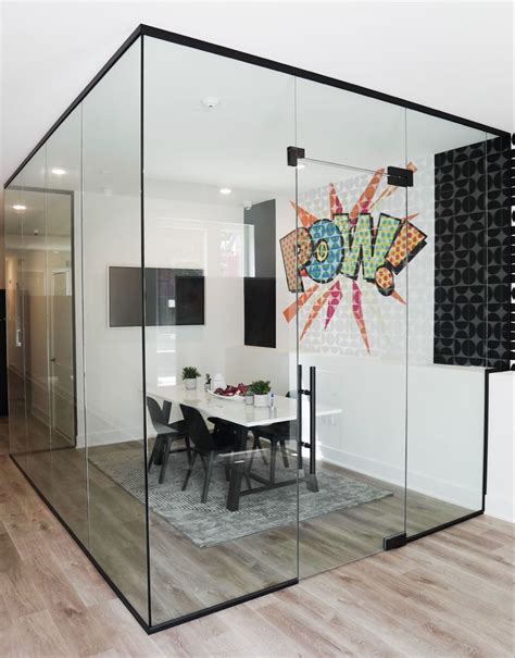 Textured Glass Partitions For Stylish Office Design Contemporary