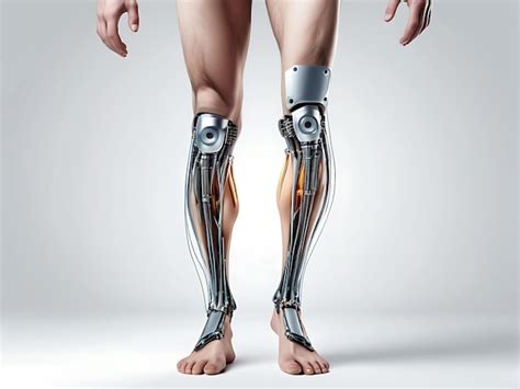 A Human With Advanced Bionic Leg Implants Premium Ai Generated Image