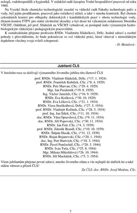 LimnologickÉ Noviny Limnological News Zpráva O činnosti České