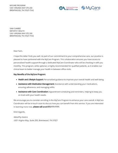 Enrollment Letter